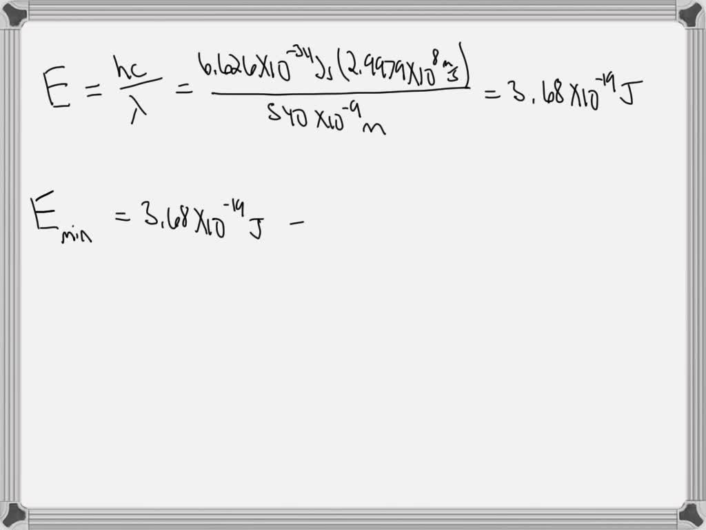 Solved A Certain Minimum Energy Emin Is Required To Eject An Electron