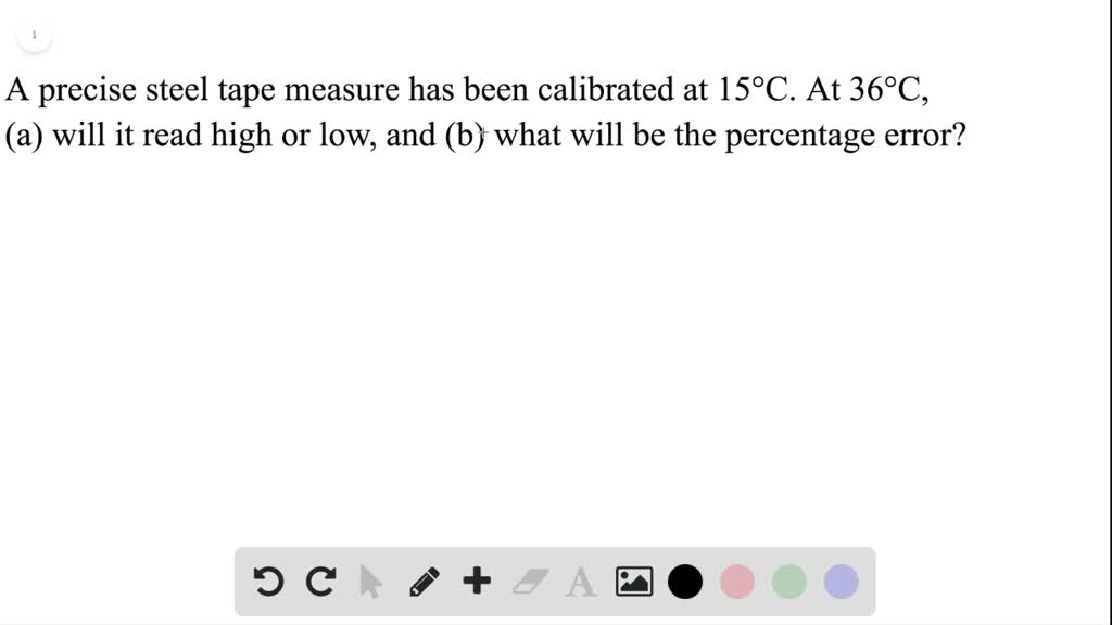 SOLVED:A precise steel tape measure has been calibrated at 15^∘ C . A ...