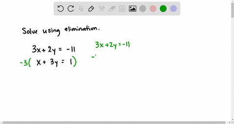 SOLVED: In Exercises 1-14, solve the system of equations using the elimination method.{ 3 x+2 y ...