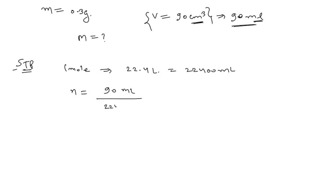 SOLVED:0.30 g of a volatile liquid displaces 90.0 cm^3 of air at STP in ...