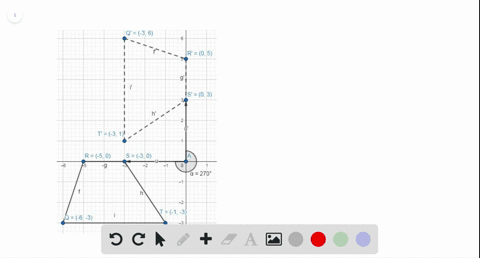 SOLVED:In Exercises 7-10, graph the polygon and its image after a rotation of the given number ...
