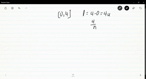 SOLVED: If the given interval is divided into n equal subintervals, find the width of each ...