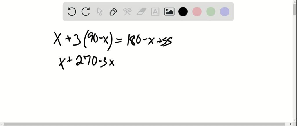 SOLVED:The sum of an angle and three times its complement is 55^∘ more than its supplement. Find ...