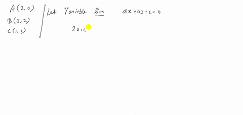 SOLVED:Let the algebraic sum of the perpendicular distances from the points A(2,0), B(0,2), C(1 ...