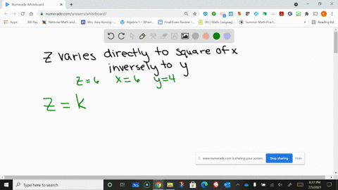 SOLVED:P varies directly as x and inversely as the square of y . (P=(28)/(3). when x=42 and .y=9 ...