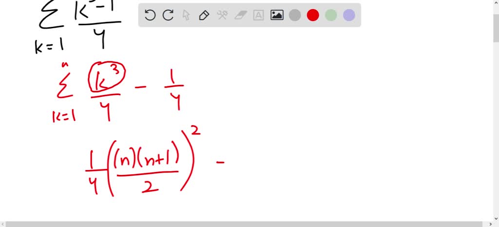 SOLVED:Find a formula for each of the sums and then use these formulas ...