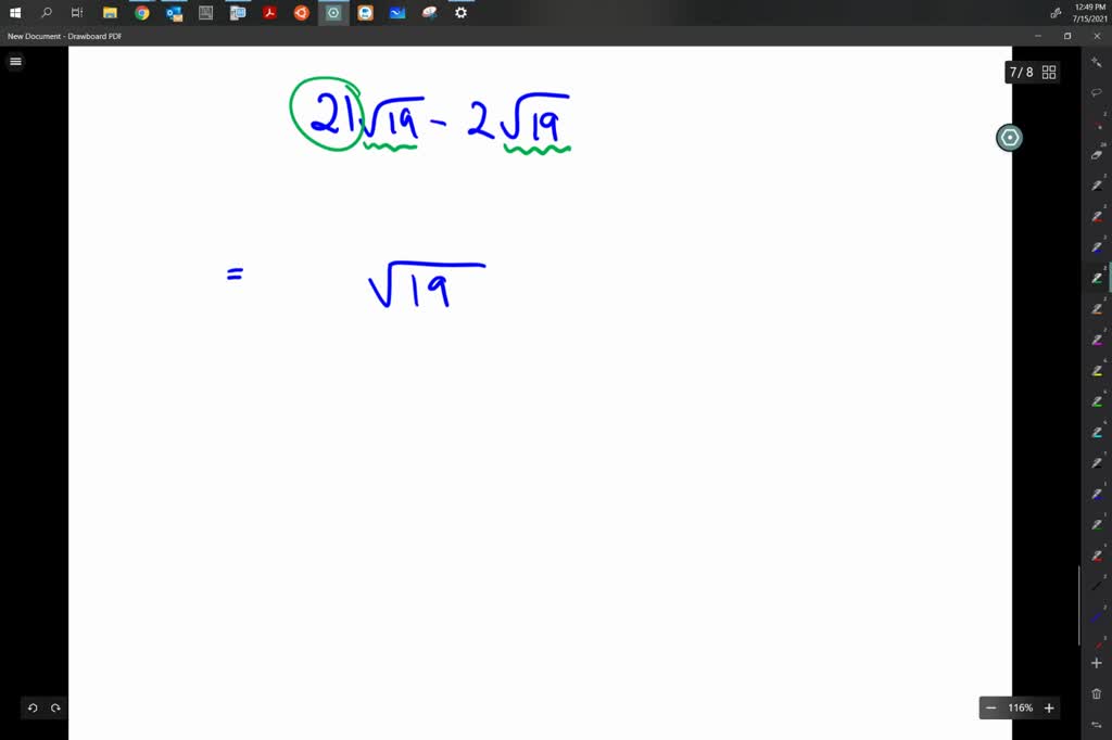 SOLVED:In the following exercises, simplify. 21 \sqrt{19}-2 \sqrt{19}