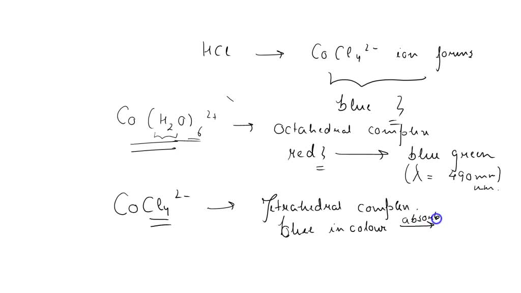 SOLVED:When concentrated hydrochloric acid is added to a red solution ...
