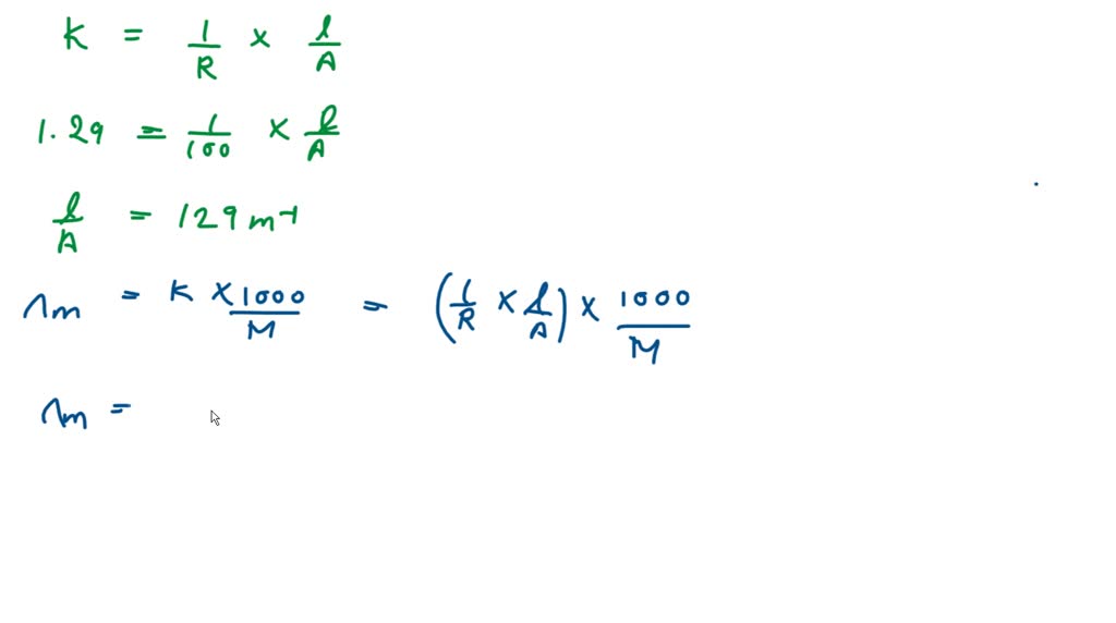 Resistance of a conductivity cell filled with a solution of an ...