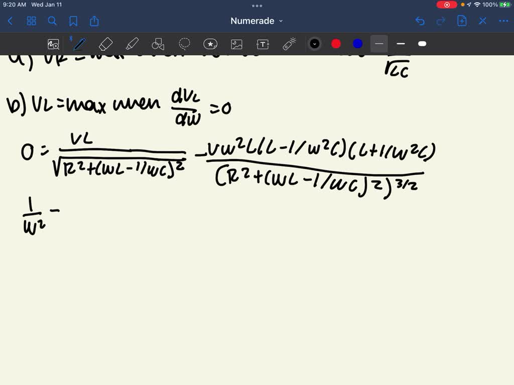 SOLVED: ALC a ) ¿A qué frecuencia angular alcanza su valor máximo la ...