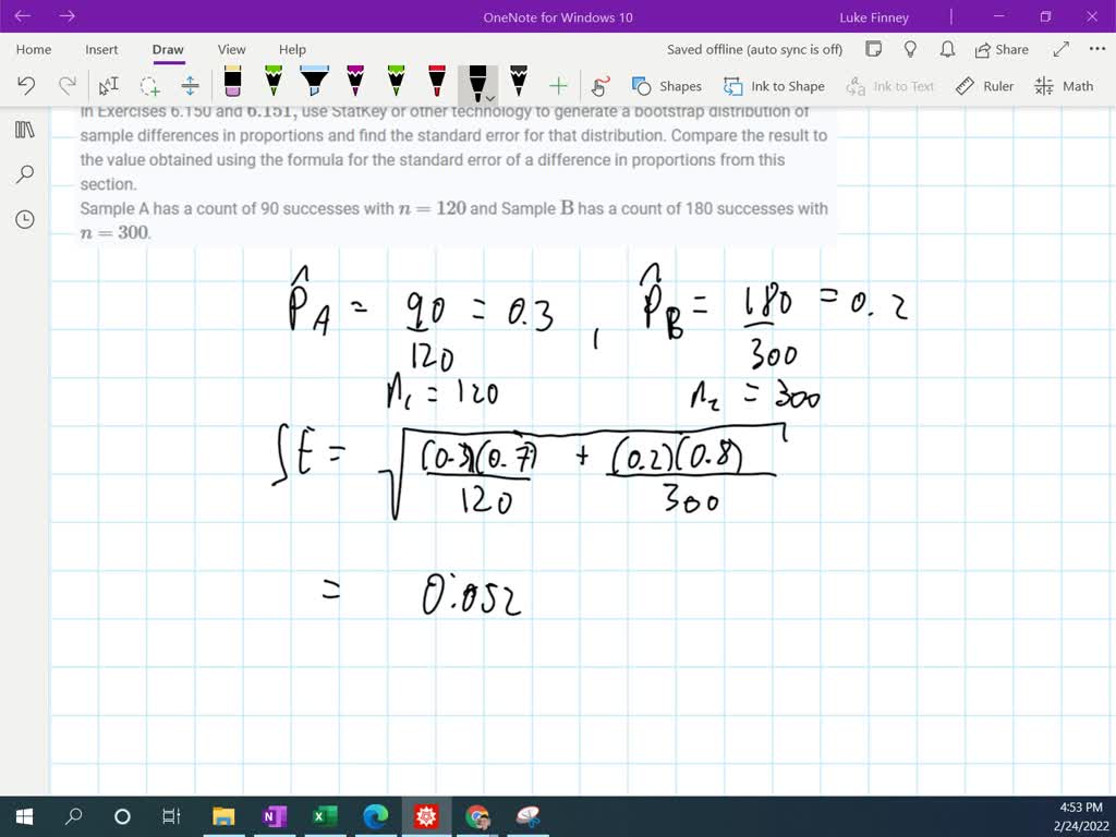 SOLVED:In Exercises 6.150 and 6.151, use StatKey or other technology to generate a bootstrap ...