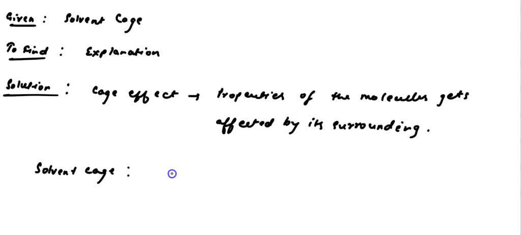SOLVED: What is a solvent cage? | Numerade