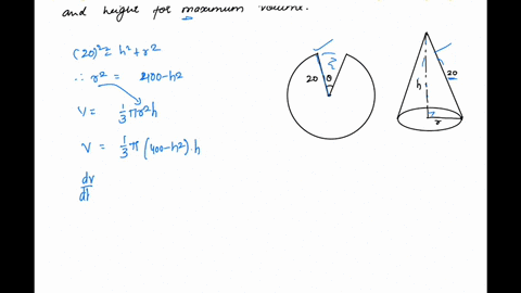 A cone is constructed by cutting a sector from a circular sheet of ...