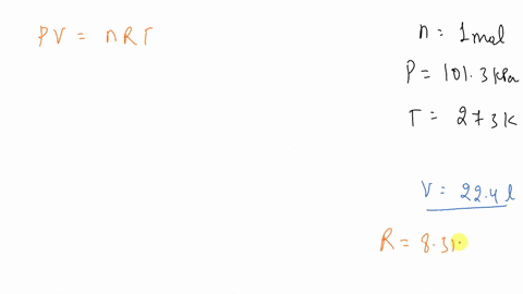 SOLVED:Show that 1 mol of any gas (assumed to be ideal) at atmospheric pressure (101.3 kPa) and ...