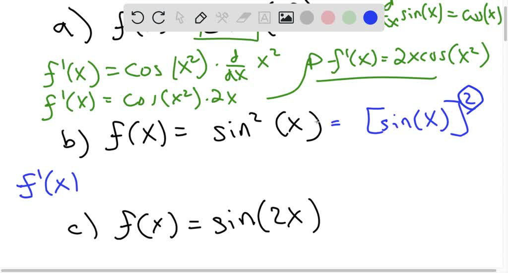 ⏩SOLVED:a Find the second derivative of x^2 ln(2 x) with respect to ...