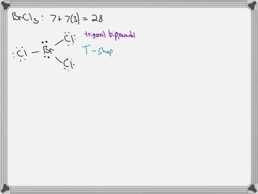 SOLVED:Consider the molecule BrCl3 (a) Draw a dot diagram for the ...