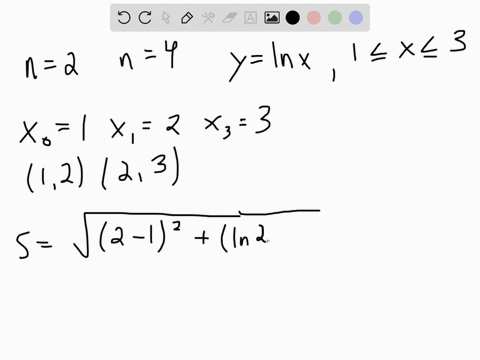 SOLVED:Approximate the length of the curve using n secant lines for n=2 ...