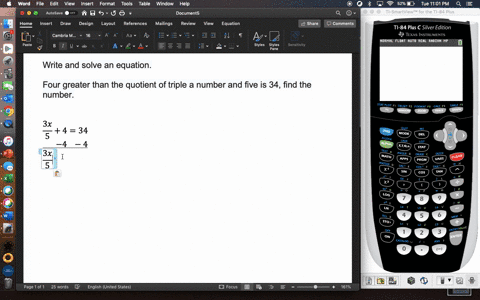 SOLVED:Let x represent the number. Use the given conditions to write an equation. Solve the ...