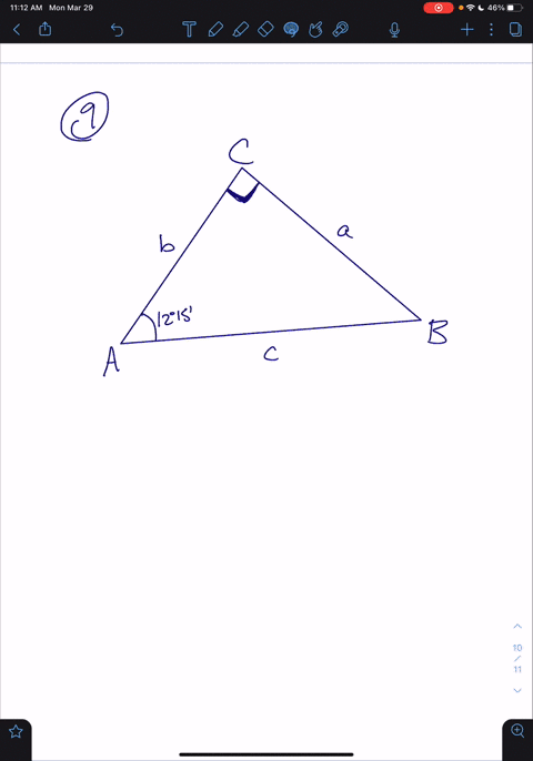 SOLVED:In Exercises 1-10, solve the right triangle shown in the figure ...
