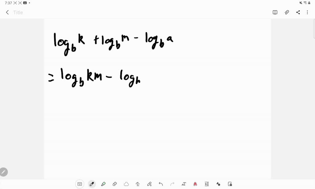 Solvedwrite Each Expression As A Single Logarithm With Coefficient I Assume All Variables 