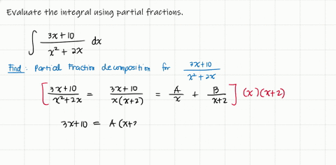 SOLVED:Use partial fractions to evaluate the given integral. ∫(x+2)/(2 x^2-x) d x