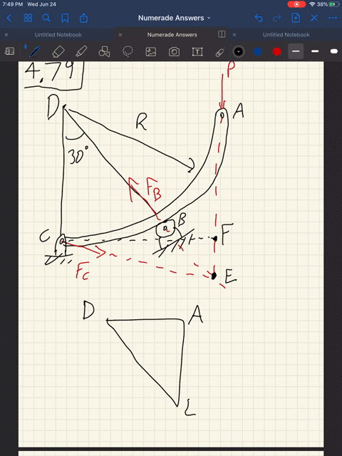 Knowing that θ=30^∘, determine the reaction (a) at B,(b) at C. | Numerade