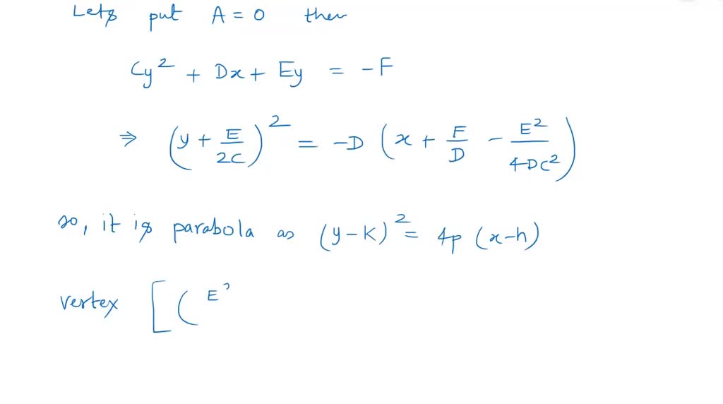 Consider The Second degree Equation A X 2 C Y 