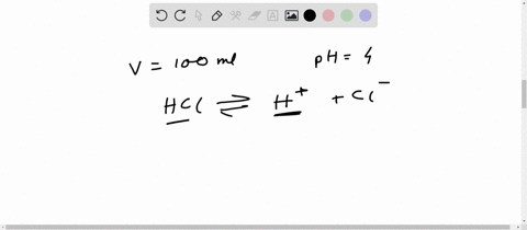 SOLVED:Number of equivalents of HCl present in 100 mL of its solution whose pH is 4: (a) 10^-4 ...