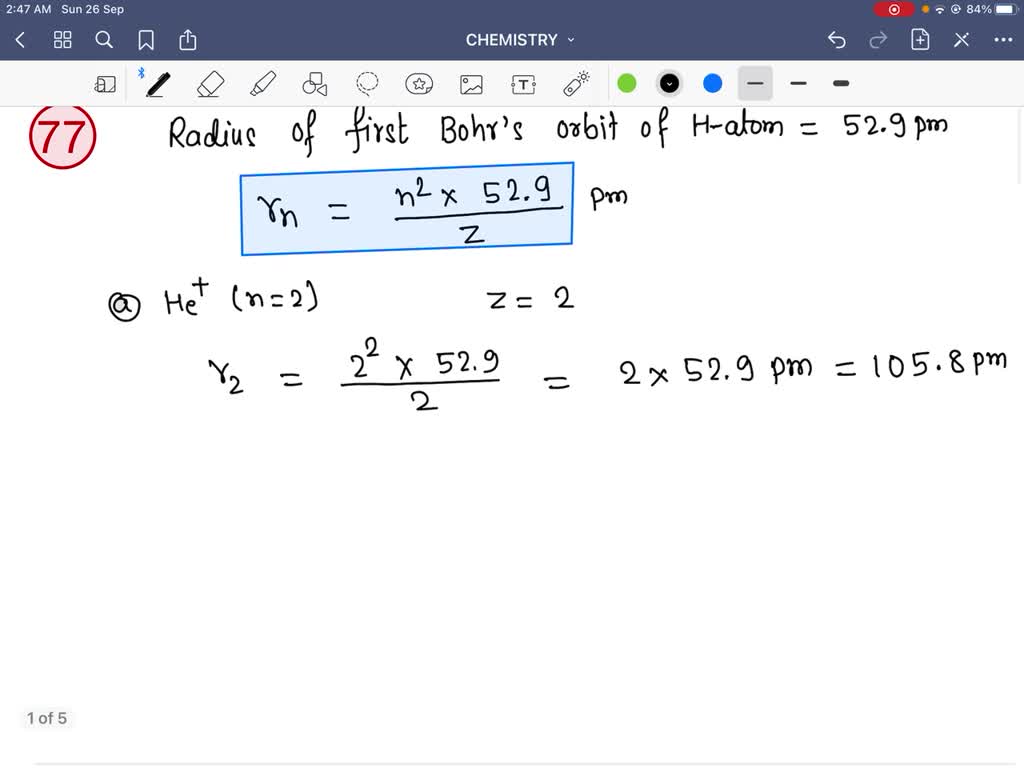 Solved The Radius Of Which Of The Following Orbits Is Same As That Of