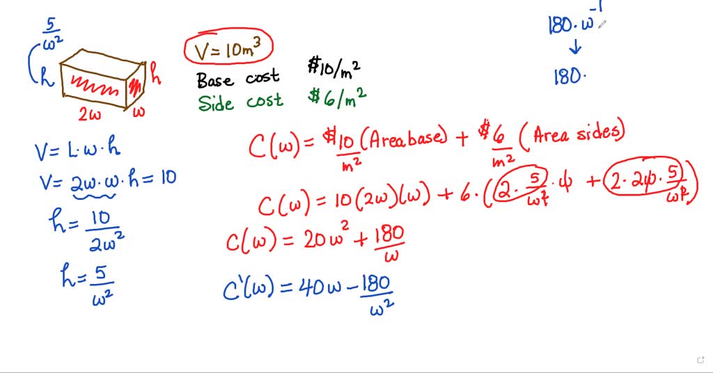 A rectangular storage container with an open top is to have a volume of ...
