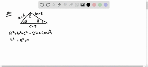 SOLVED:solve each triangle using either the Law of Sines or the Law of ...