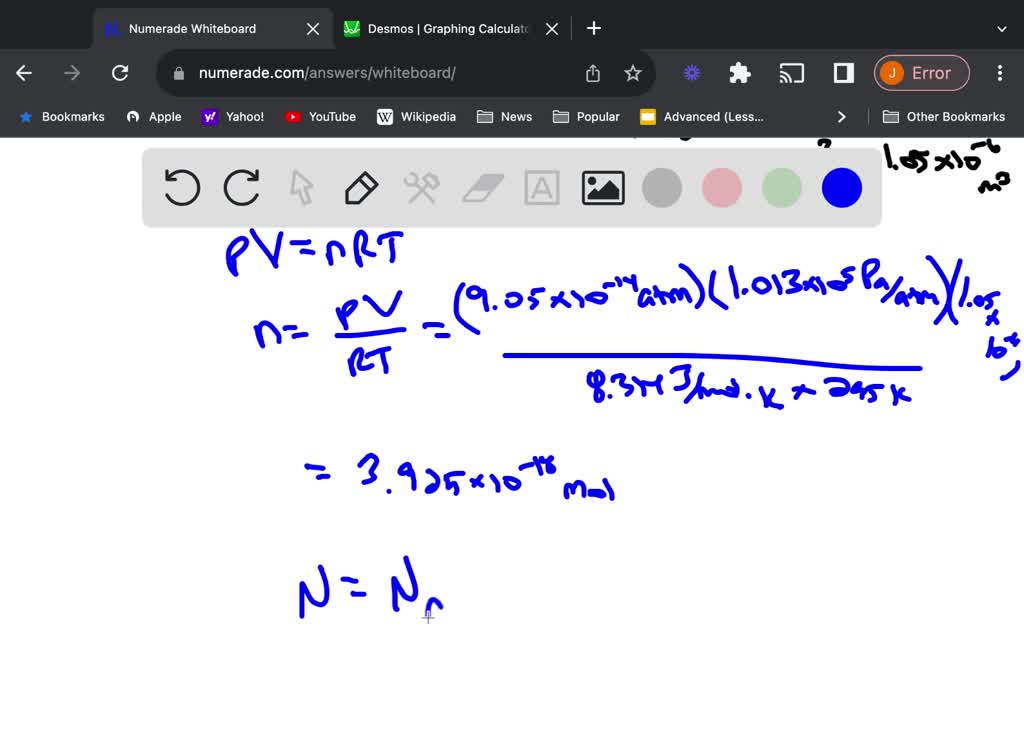 Air at 273 K and 1 atm pressure contains 2.70 ×10^25 molecules per ...