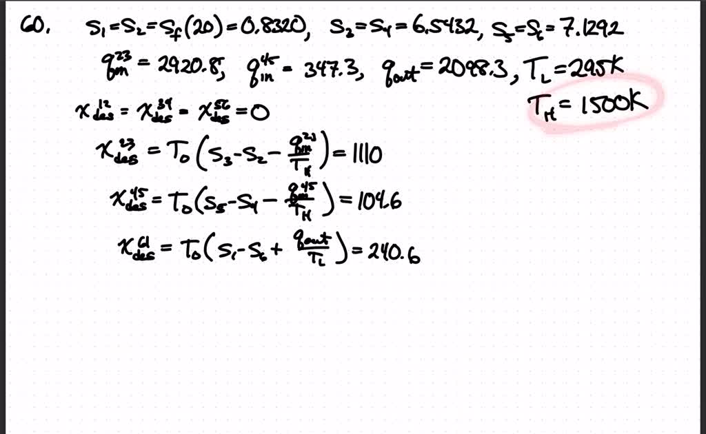 Determine the exergy destruction associated with each of the processes ...
