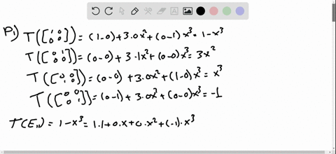 SOLVED:Determine the matrix representation [T]B^C for the given linear ...