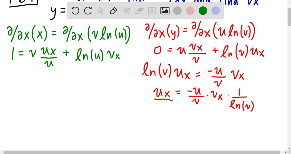 SOLVED: Two dependent variables Expressvx in terms of u and y if the ...