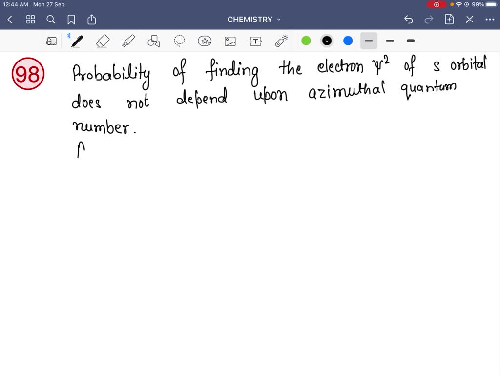 SOLVED:Probability of finding the electron ψ^2 of s orbital doesn't ...
