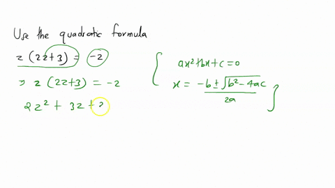 SOLVED:Use the quadratic formula to solve each equation. (All solutions ...