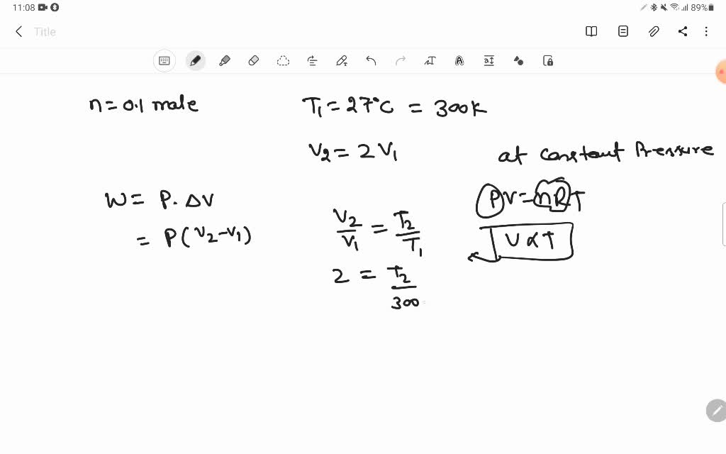 SOLVED:Five moles of an ideal gas expand isothermally and reversibly from an initial pressure of ...