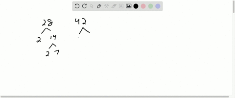 SOLVED:Find the GCF of the given numbers. 28,42