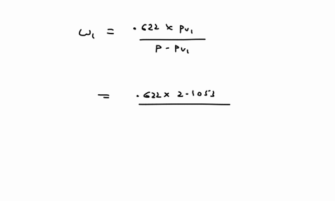 Humid air at 100 kPa, 20^∘ C, and 90 percent relative humidity is ...