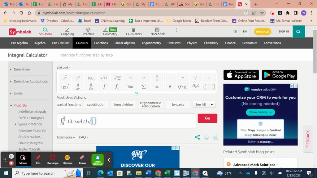 SOLVED:Use Formulas (A) and (B) from Exercises 31 and 32 . Use a CAS to find the area of the ...