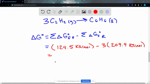 SOLVED:Consider the conversion of acetylene to benzene: 3 C2 H2(g) C6 ...