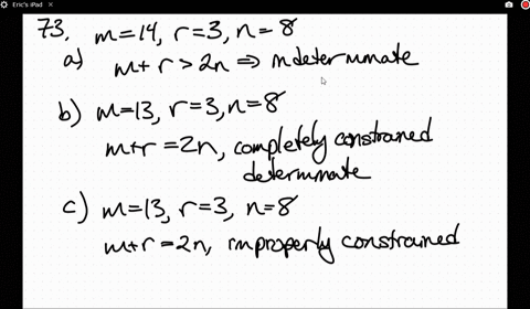 SOLVED:Classify each of the structures shown as completely, partially, or improperly constrained ...