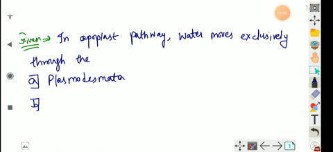 SOLVED:In apoplast pathway, water moves exclusively through te (a ...