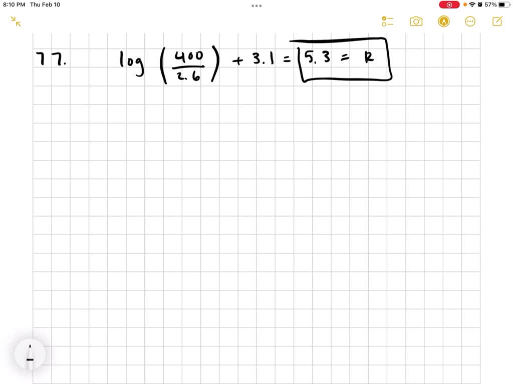 SOLVED:The Richter scale measures the intensity, or magnitude, of an earthquake. The formula for ...