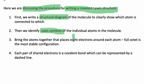 SOLVED:What is the procedure for writing a covalent Lewis structure?