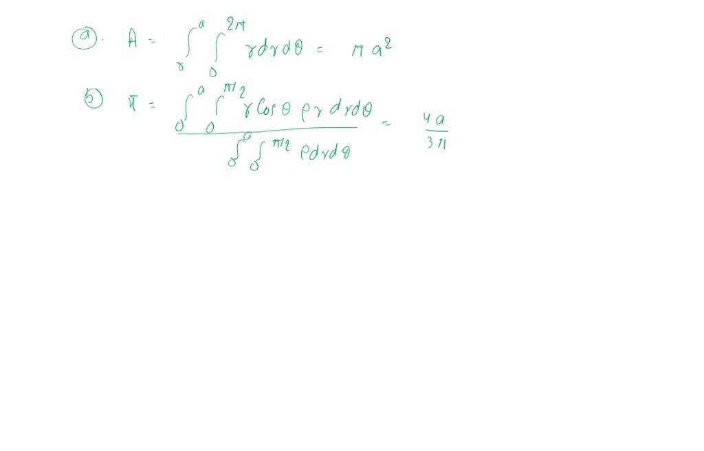 SOLVED:Given a circle of radius a, find by integration using polar ...