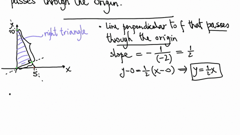 SOLVED:Find the area of a triangle by the y axis, the line f(x)=10-2 x ...