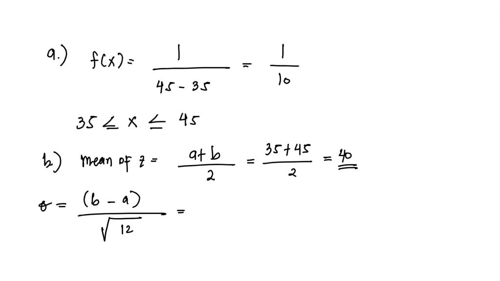 SOLVED:Suppose that the random variable x has a uniform distribution ...