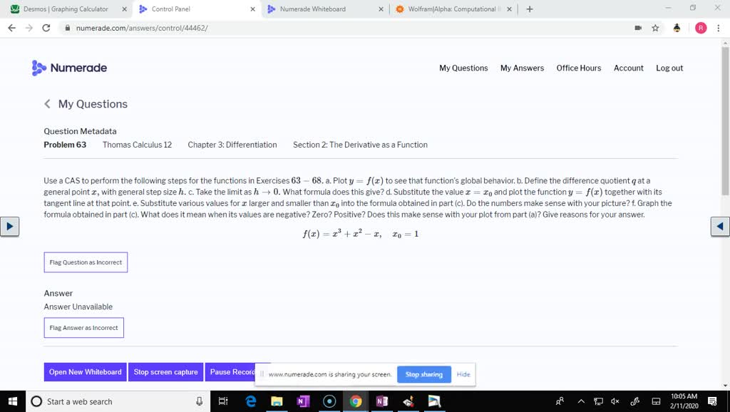 SOLVED:Use a CAS to perform the following steps for the functions in Exercises 63-68. a. Plot y ...
